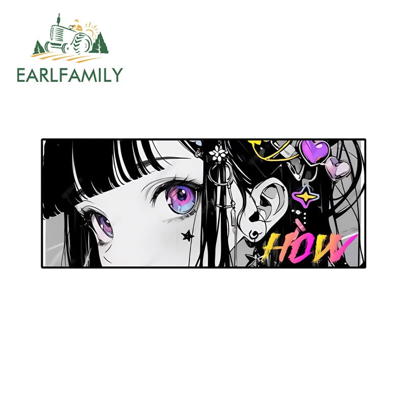 EARLFAMILY 5.1" Eyes Jdm Anime Girl Slap Car Stickers Artistic ...