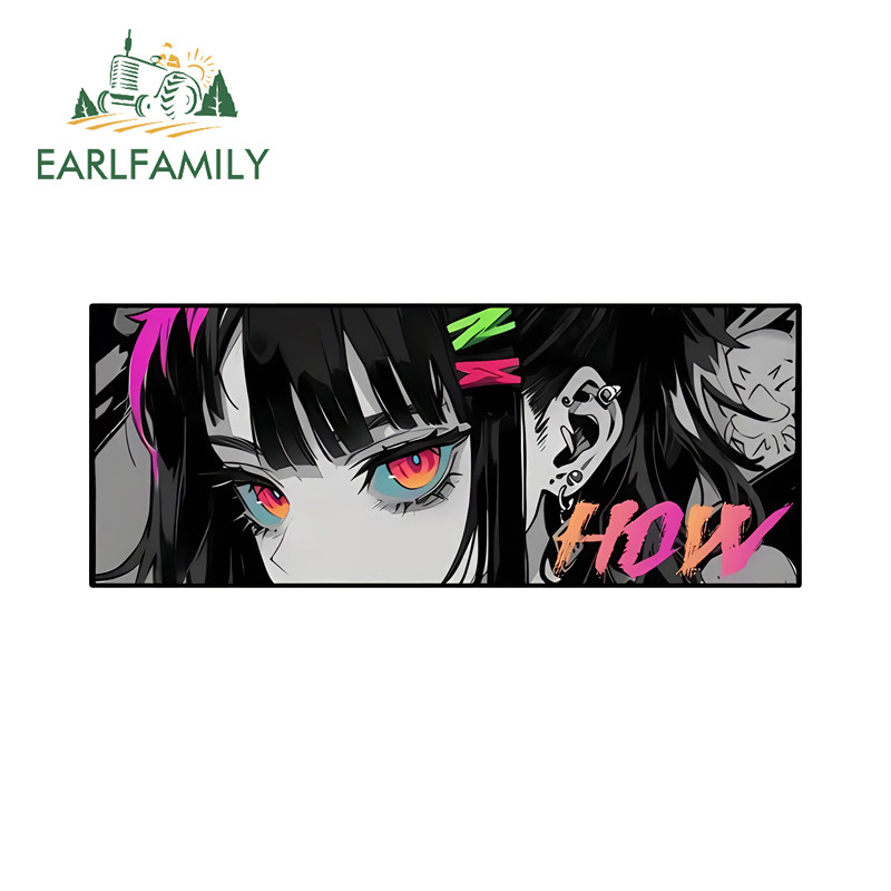 EARLFAMILY 5.1" Eyes Jdm Anime Girl Slap Car Stickers Artistic ...