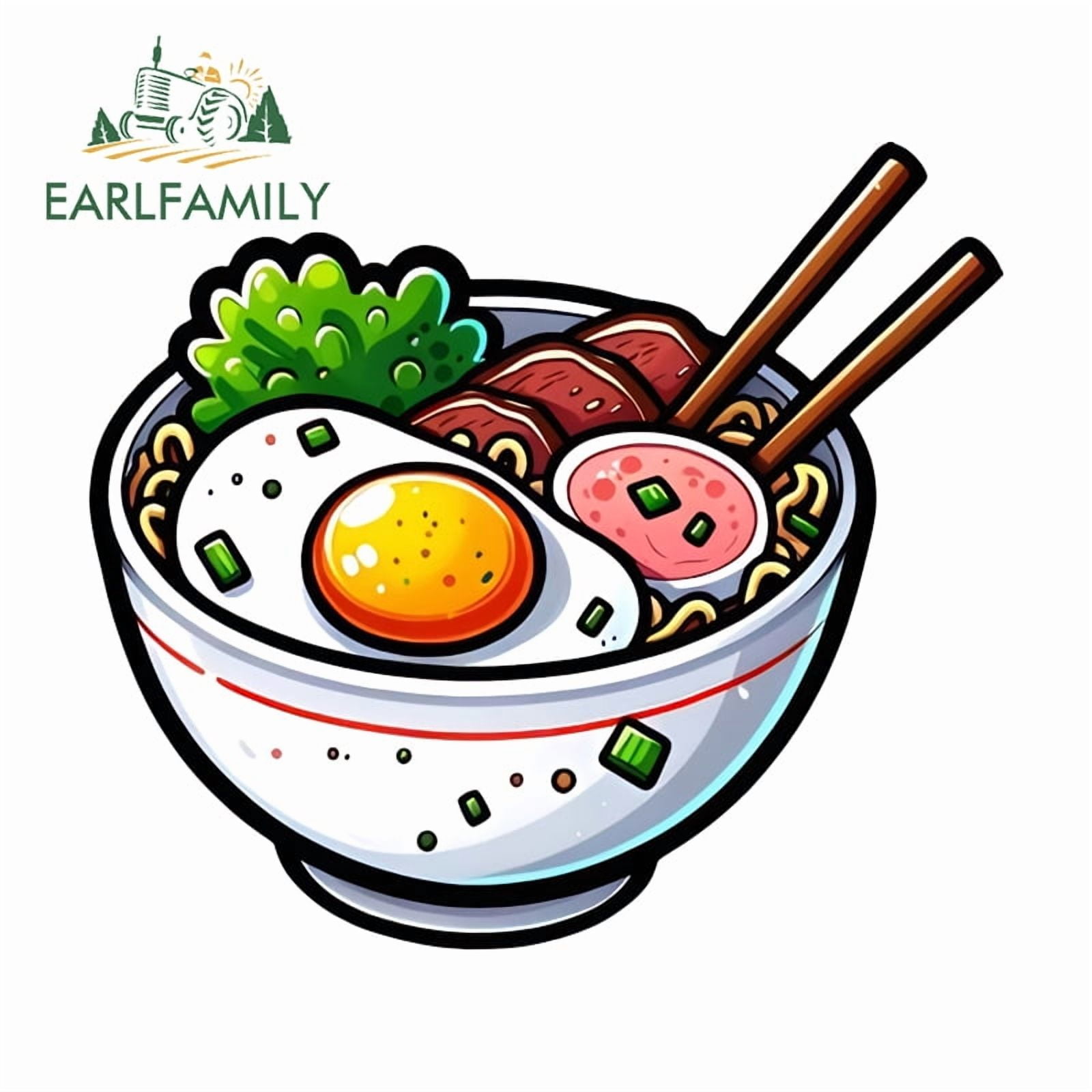 EARLFAMILY 5.1" Food Noodles Car Stickers Waterproof Funny Cupboard ...