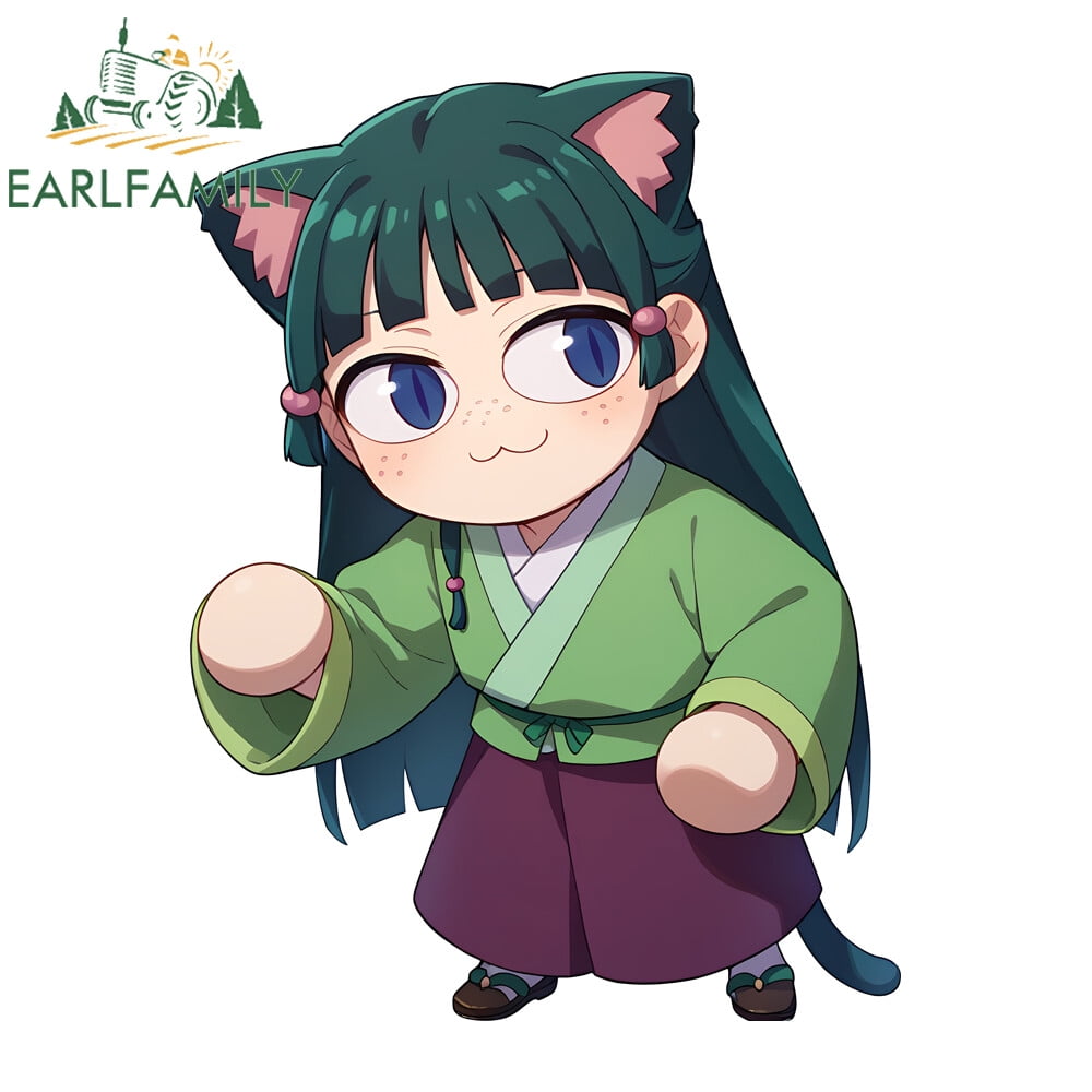 EARLFAMILY 5.1" Funny Chibi Maomao Anime Car Decals Vinyl Windows ...