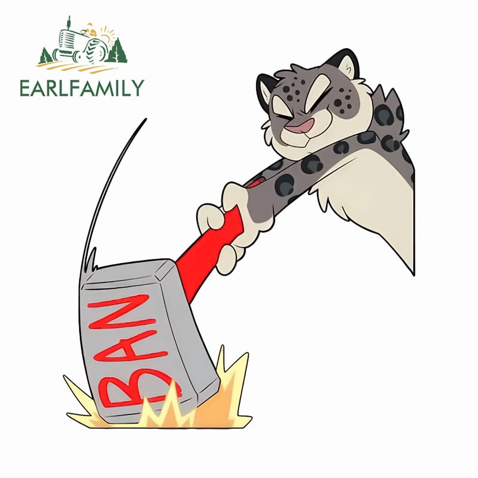 EARLFAMILY 5.1" Furry Funny Car Stickers Fashionable Waterproof Scratch ...