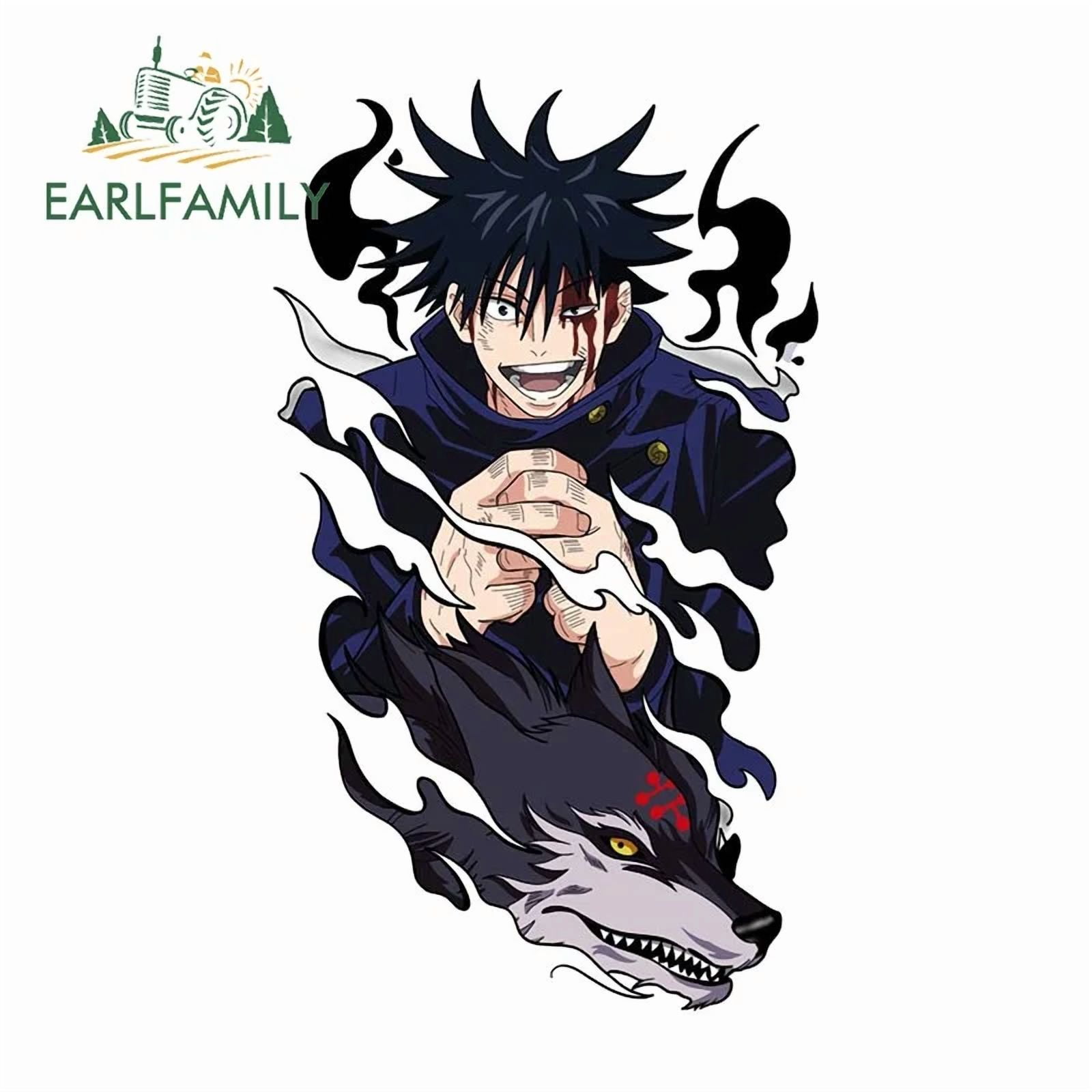 EARLFAMILY 5.1" Fushiguro Megumi Car Sticker Funny Wolf Scratch-Proof ...
