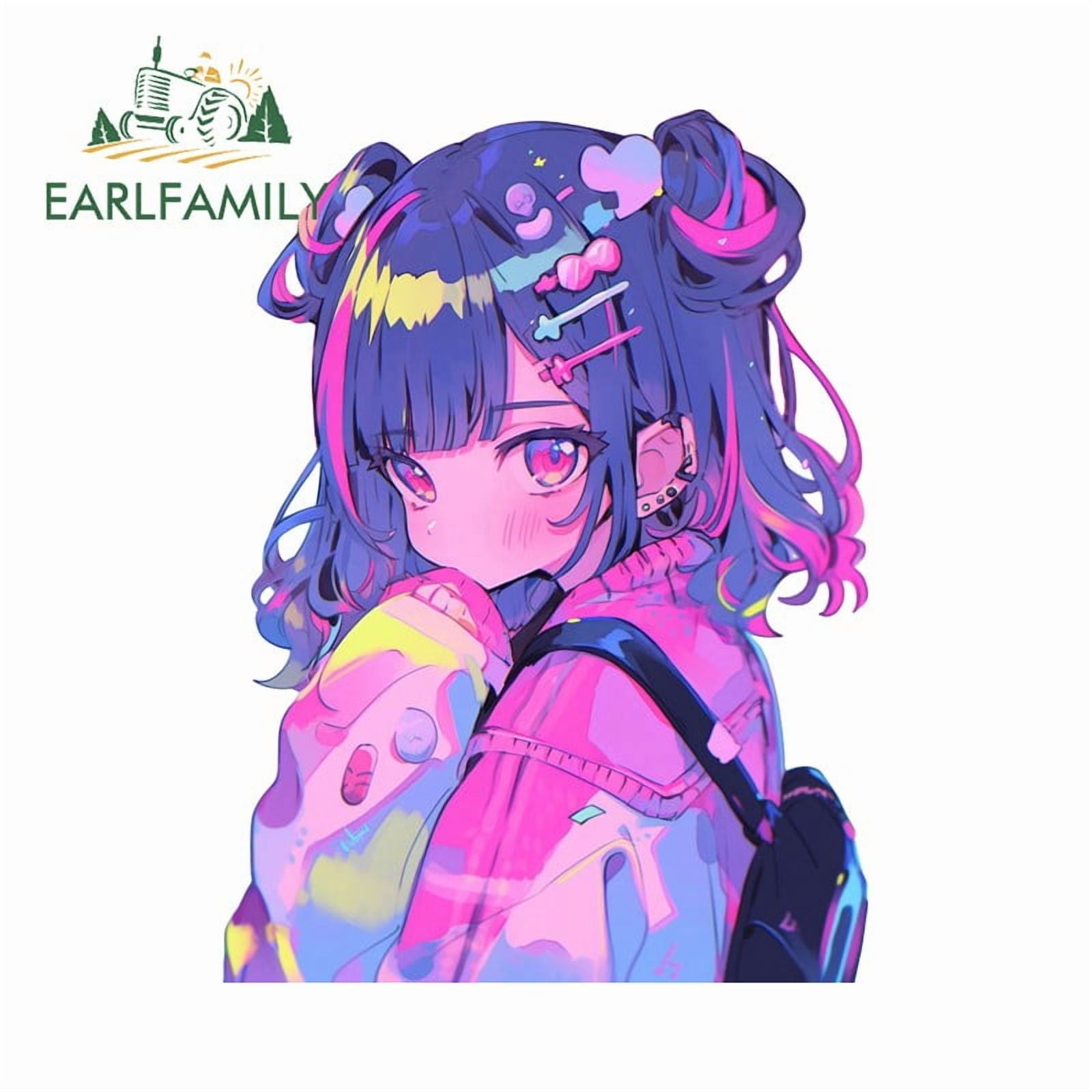 EARLFAMILY 5.1" Future Style Cute Anime Girl Car Sticker Racing ...