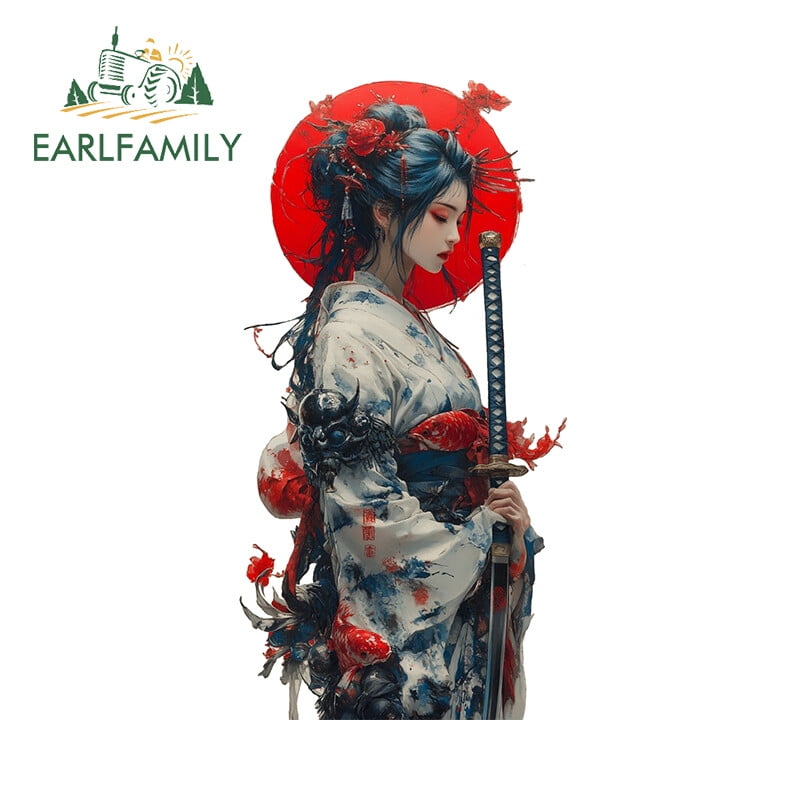 EARLFAMILY 5.1" Geisha Back Stickers Rear Windshield Surfboard ...