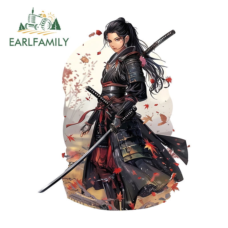 EARLFAMILY 5.1 Inch Ancient Samurai Female Car Sticker Sunscreen ...