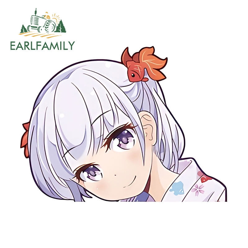 EARLFAMILY 5.1 Inch Anime Girl Car Sticker Computer RV VAN Scratch ...