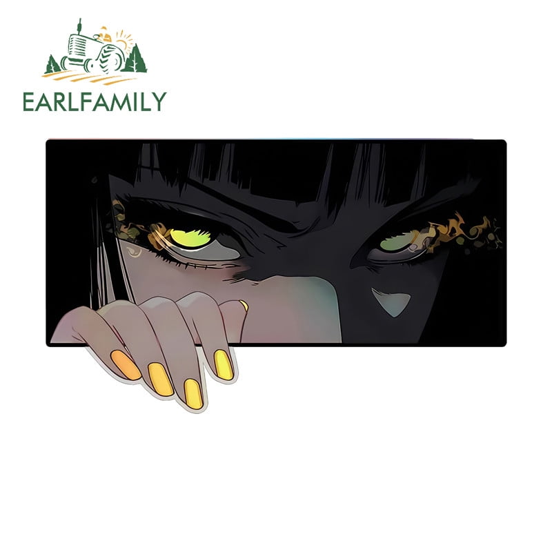 EARLFAMILY 5.1 Inch Anime Girl Eyes Slap Car Sticker Fashionable ...