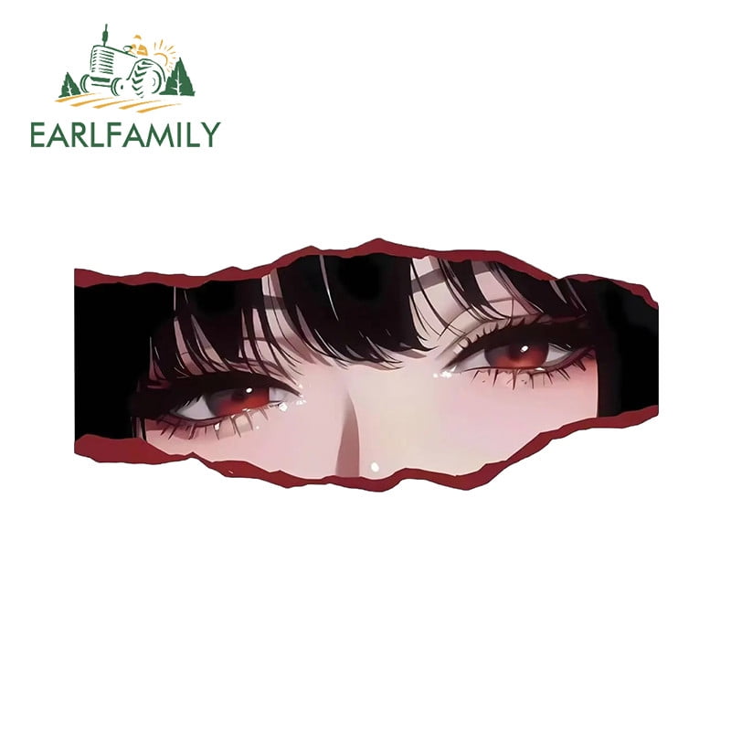 EARLFAMILY 5.1 Inch Anime Girl Eyes Slap Car Sticker Funny Guitar ...