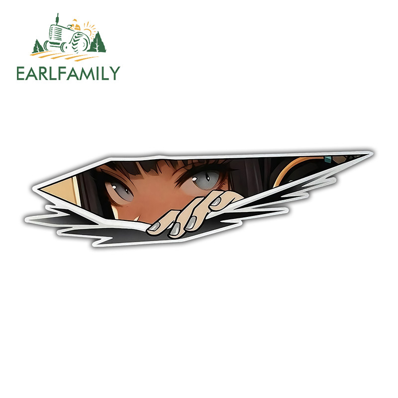 EARLFAMILY 5.1 Inch Anime Girl Eyes Tear Car Sticker Creative ...