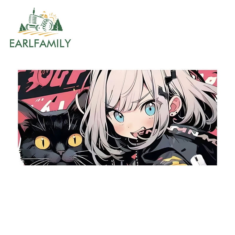 EARLFAMILY 5.1 Inch Anime Girl Slap Car Sticker Motorcycle Helmet ...