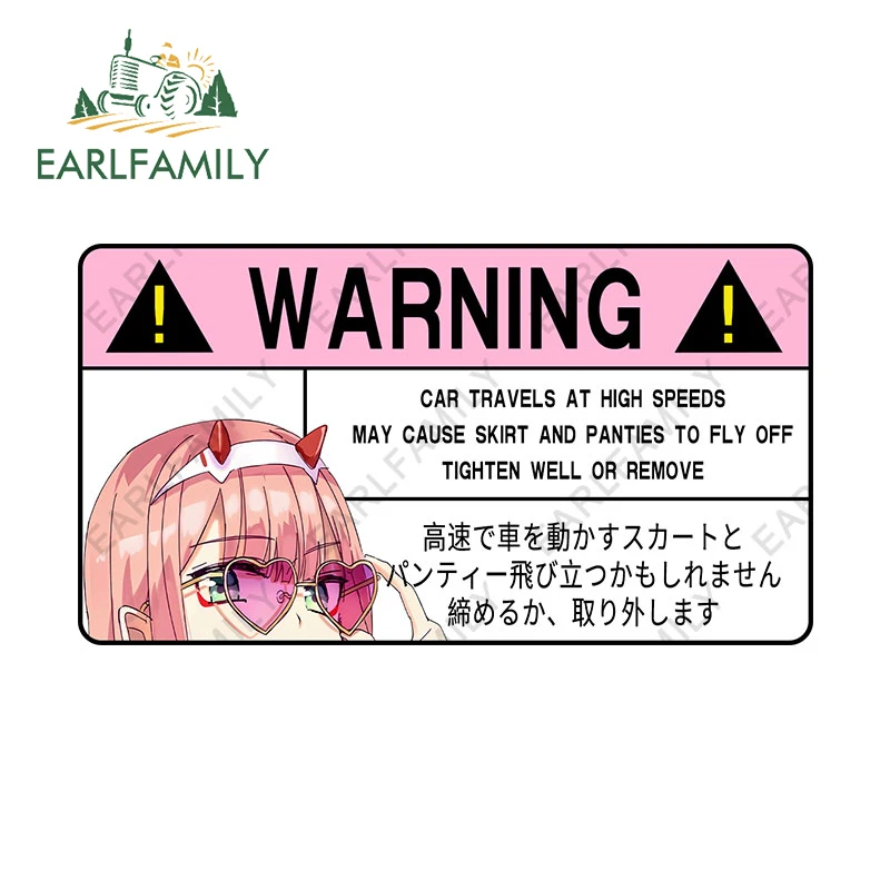 EARLFAMILY 5.1 Inch Anime Peeker ZERO TWO Car Stickers Sunscreen ...