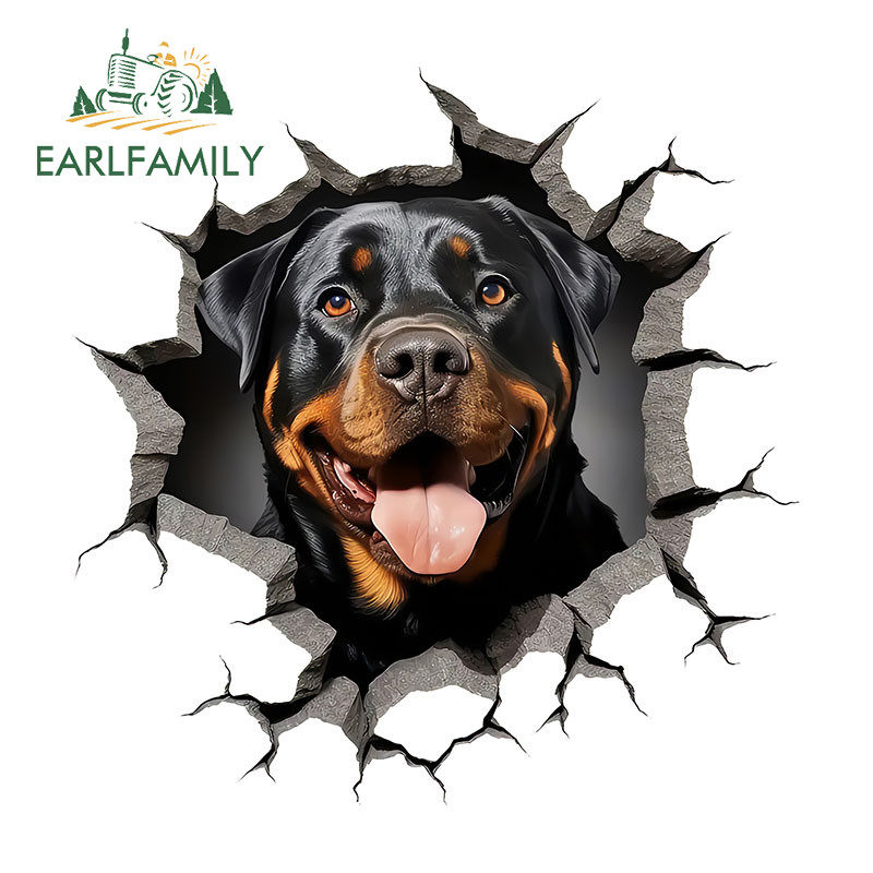 EARLFAMILY 5.1 Inch Black Dog Tear Car Stickers Motorcycle Windows ...