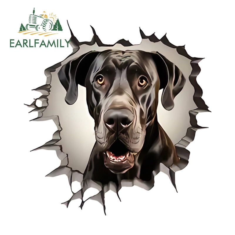 EARLFAMILY 5.1 Inch Black Dog Tear Cartoon Car Stickers Occlusion ...