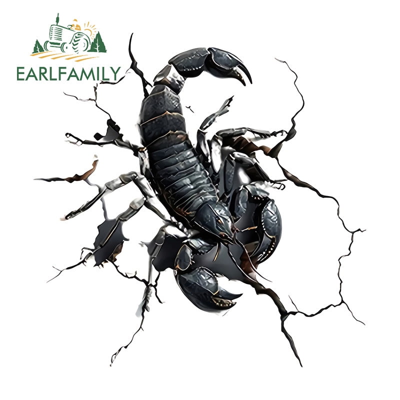 EARLFAMILY 5.1 Inch Black Scorpion Tear Car Sticker Fashionable ...