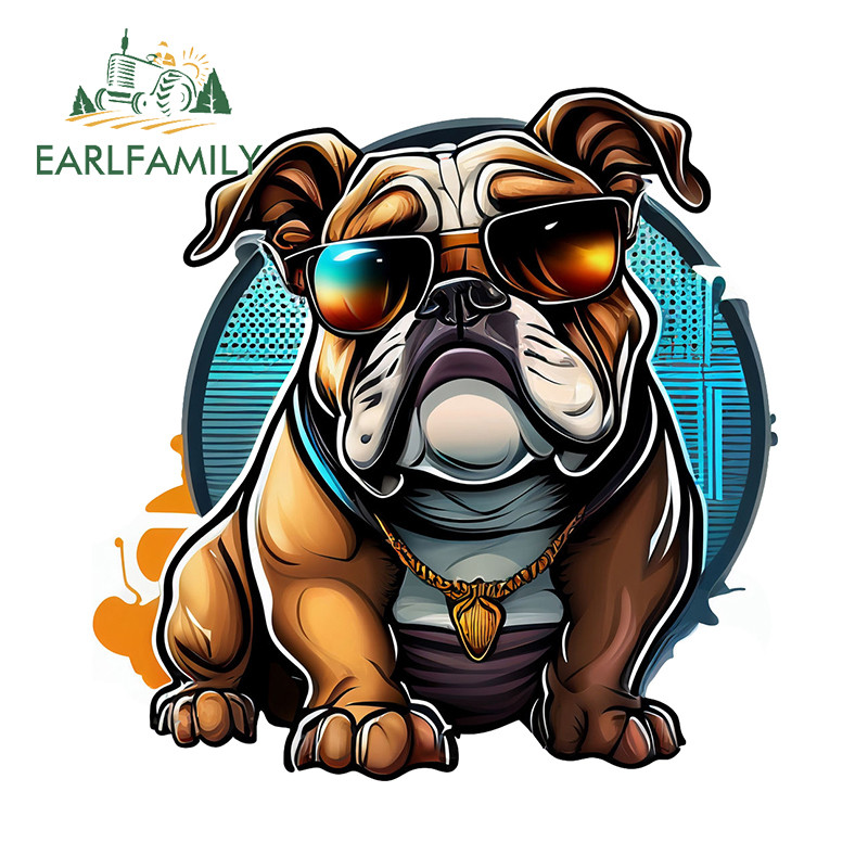EARLFAMILY 5.1 Inch Bulldog Car Stickers Motorcycle Windows Helmet ...