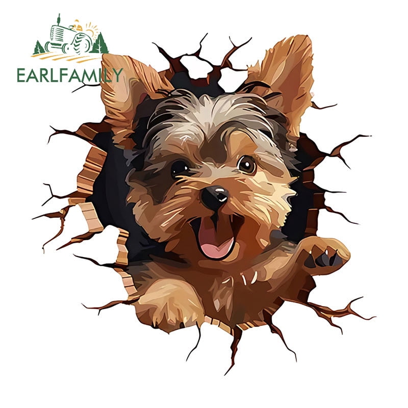 EARLFAMILY 5.1 Inch Cartoon Dog Tear Car Stickers Personality ...