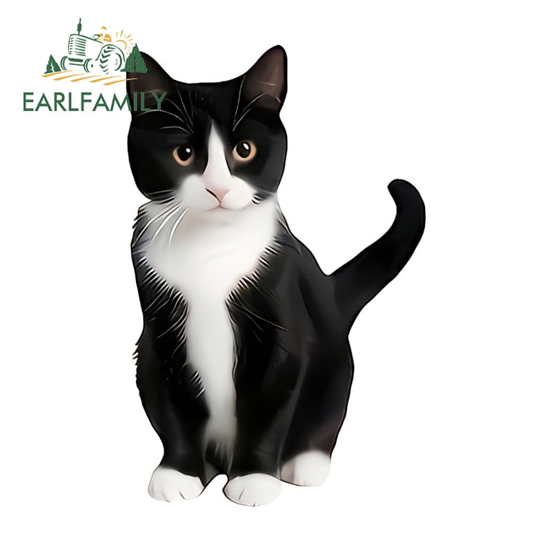EARLFAMILY 5.1 Inch Cat Car Sticker Creative Funny Waterproof Auto ...