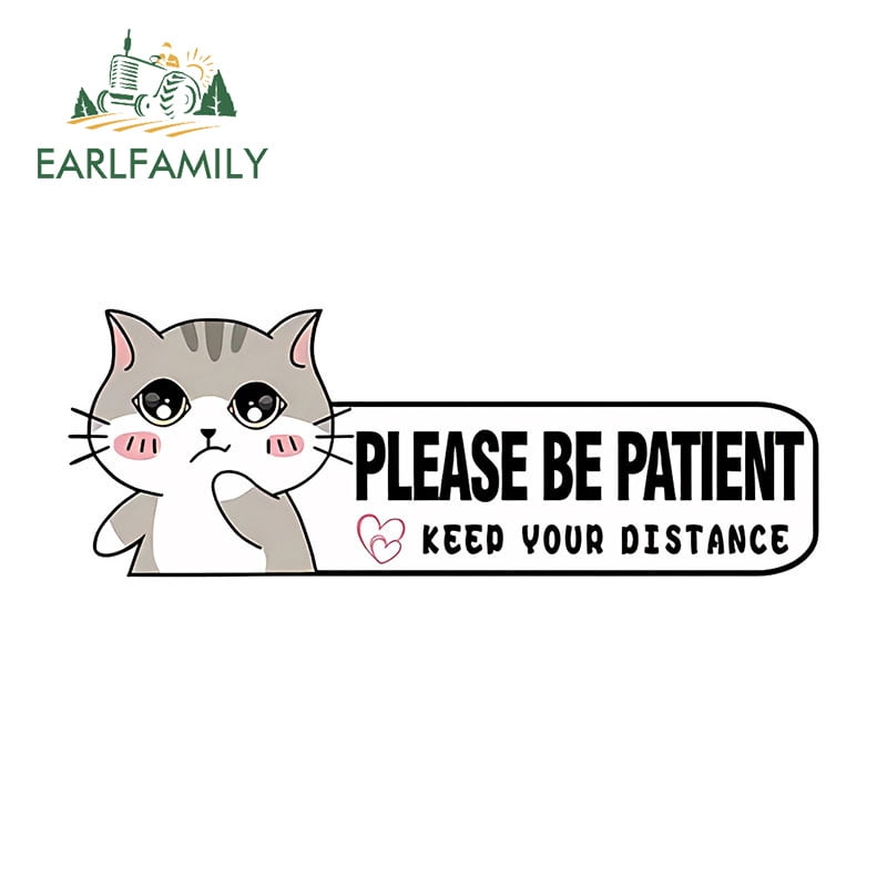 EARLFAMILY 5.1 Inch Cat Warning Cartoon Car Sticker Motorcycle Helmet ...