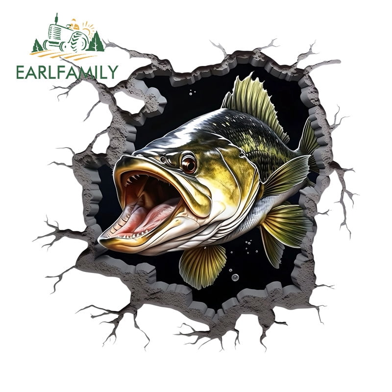 EARLFAMILY 5.1 Inch Catfish Tear Car Stickers Interesting Motorcycle ...