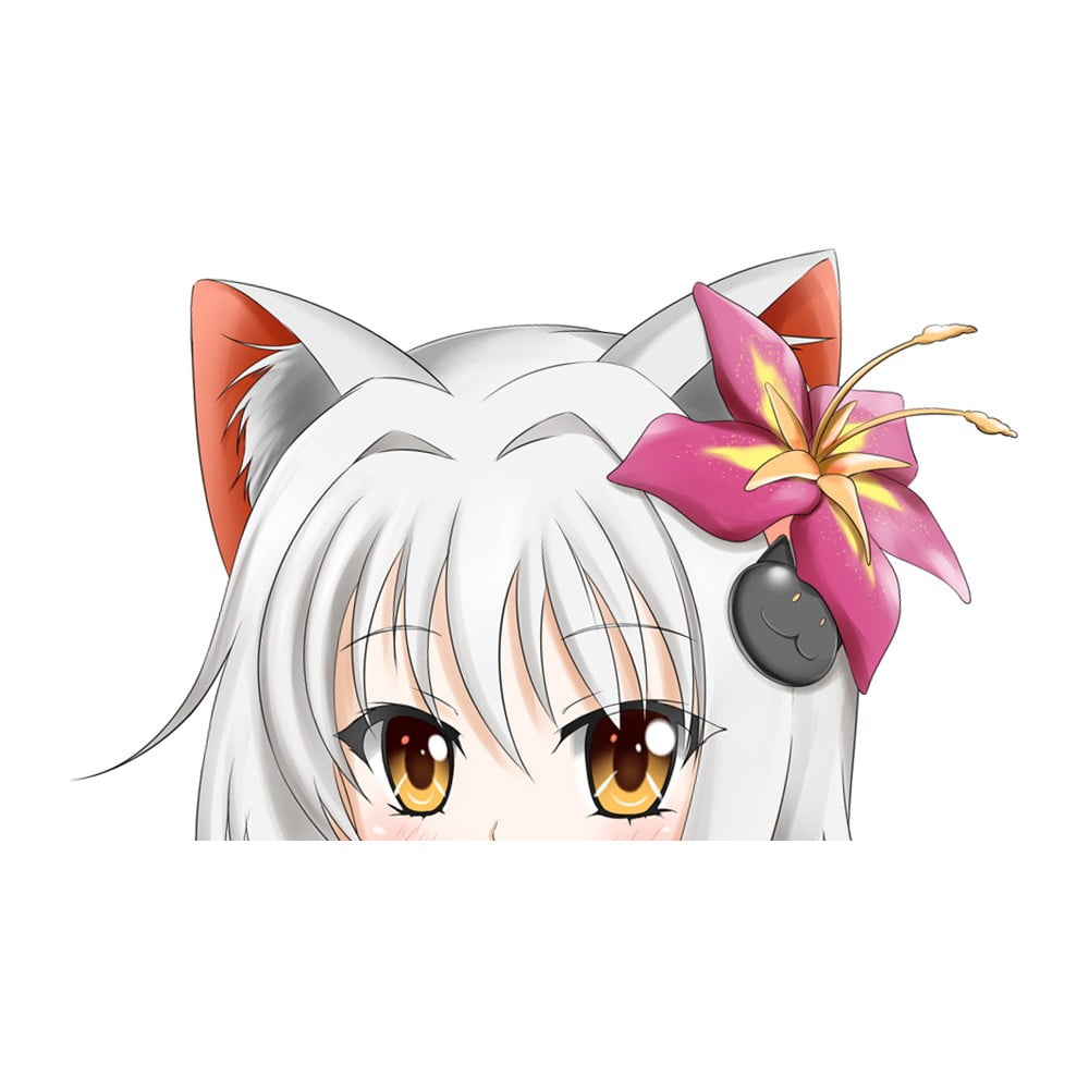EARLFAMILY 5.1 Inch Cute Anime Girl Peeker Decal Sticker for ...
