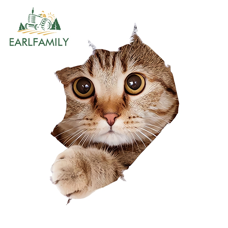 EARLFAMILY 5.1 Inch Cute Cat Tear Car Sticker for Car Body Motorcycle ...