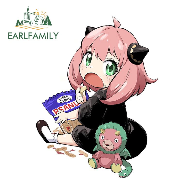 EARLFAMILY 5.1 Inch For Anya Animes Cute Cartoon Car Stickers Sunscreen ...
