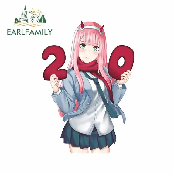 EARLFAMILY 5.1 Inch For Zero Two Creative Anime Fine Decal Car ...