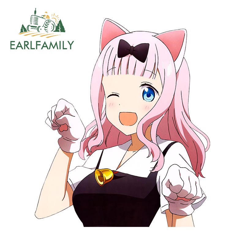 EARLFAMILY 5.1 Inch Fujiwara Chika Anime Car Stickers Vehicle Bumper ...