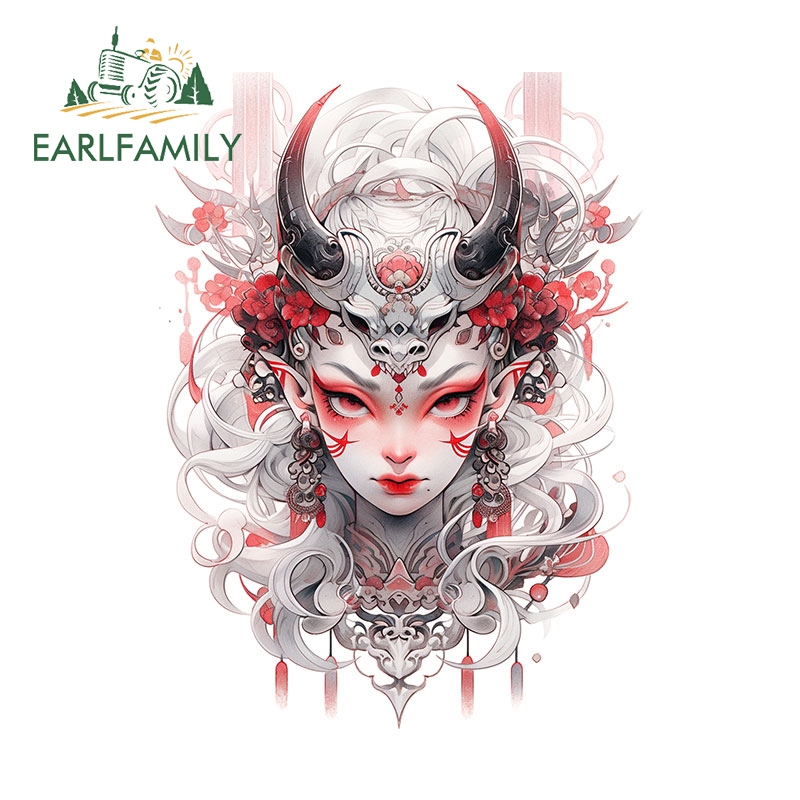 EARLFAMILY 5.1 Inch Geisha with Dragon Waterproof Car Stickers for ...