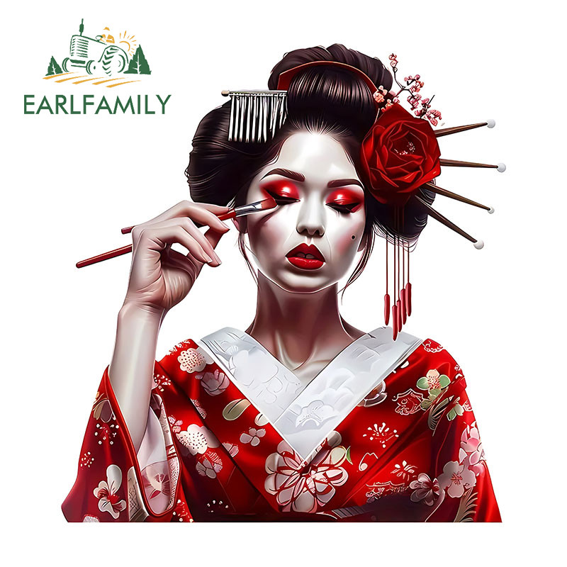 EARLFAMILY 5.1 Inch Japanese Geisha Beauty Car Stickers Motorcycle ...