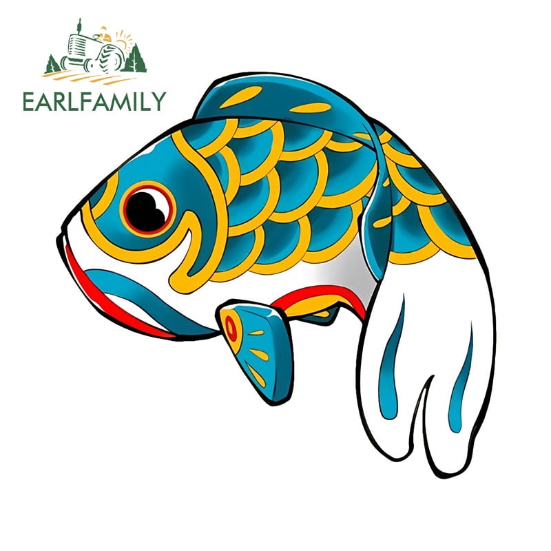 EARLFAMILY 5.1 Inch Japanese Koi Fish Car Stickers Occlusion Scratch ...