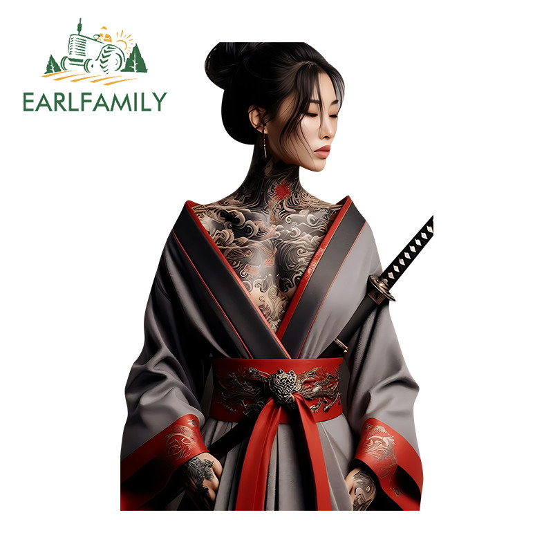 EARLFAMILY 5.1 Inch Japanese Tattoo Geisha Car Stickers Occlusion ...