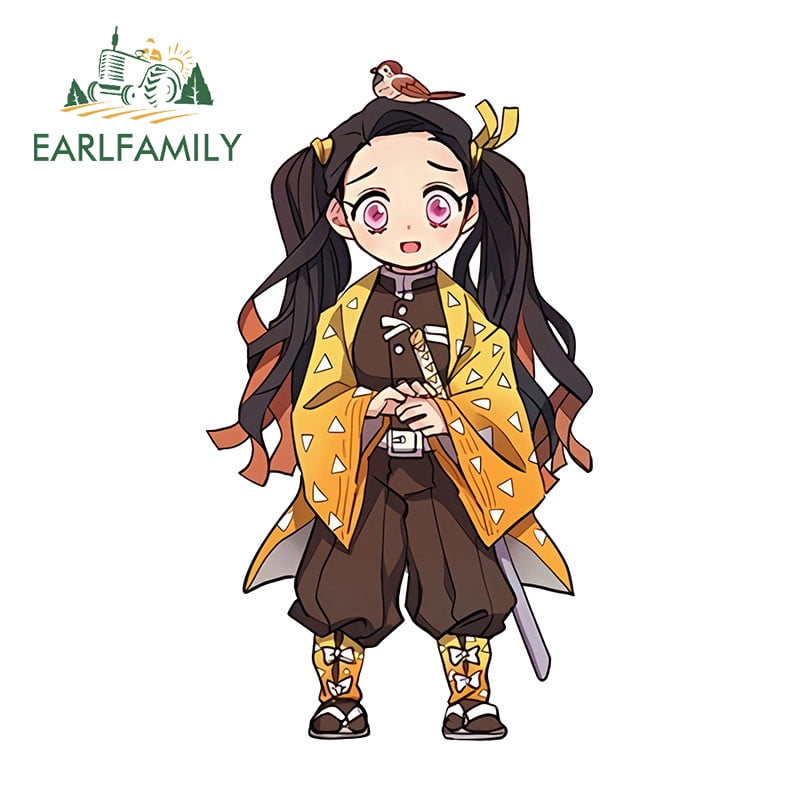 EARLFAMILY 5.1 Inch Kamado Nezuko Car Stickers Amusing Sunscreen ...