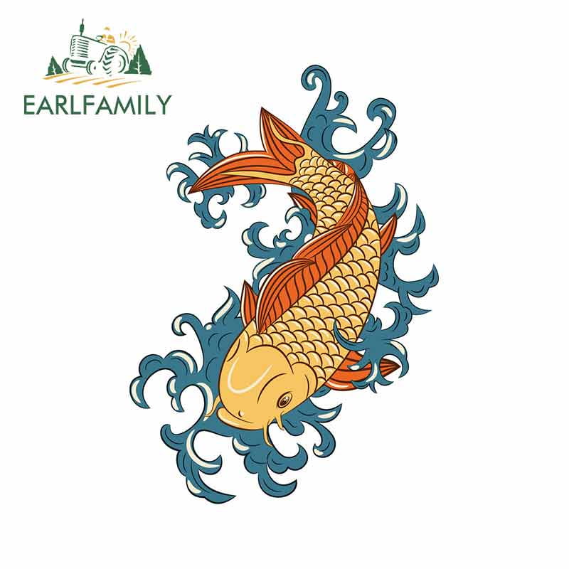 EARLFAMILY 5.1 Inch Koi Carp Fish Funny Car Stickers VAN ATV The Whole ...
