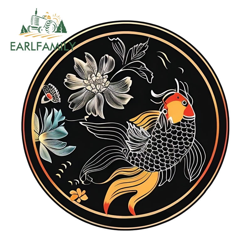 EARLFAMILY 5.1 Inch Koi Fish Japanese Cartoon Car Sticker Waterproof ...