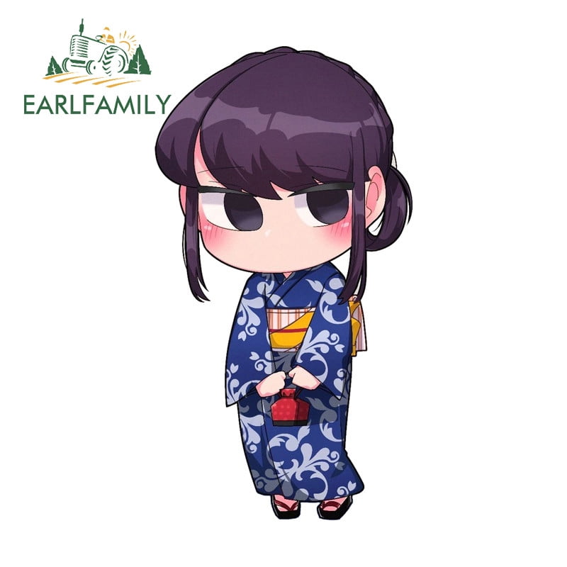 EARLFAMILY 5.1 Inch Komi Shoko Cartoon Car Sticker Chibi Windows ...