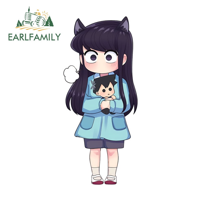 EARLFAMILY 5.1 Inch Komi Shoko Cartoon Car Sticker Chibi Windows ...