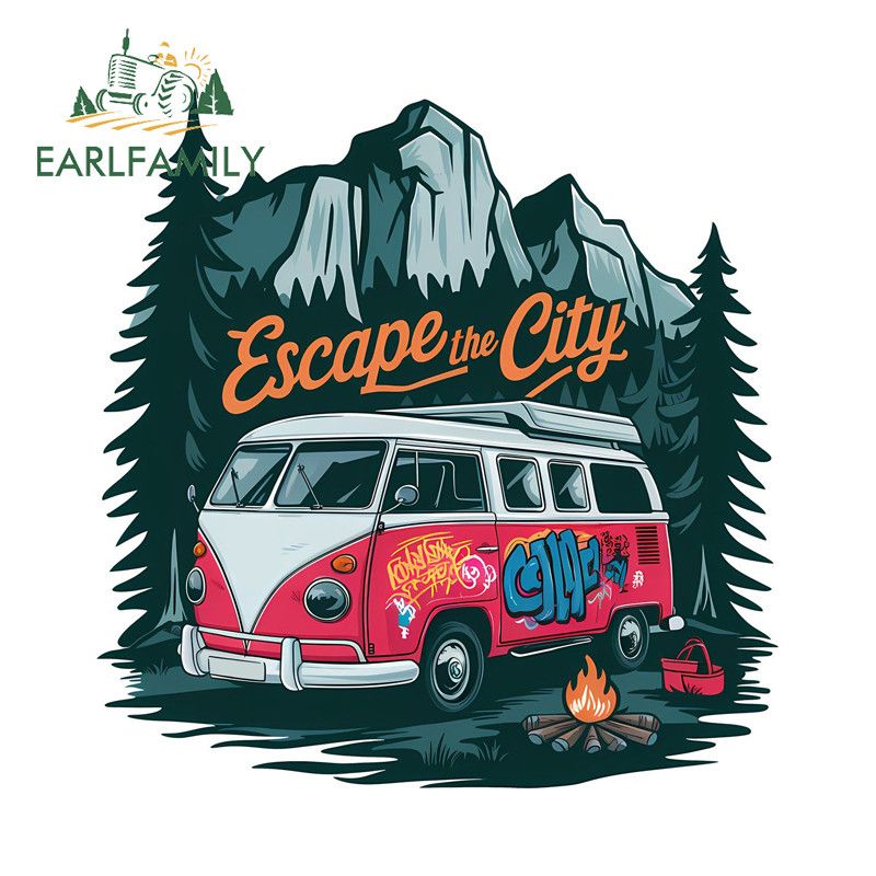 EARLFAMILY 5.1 Inch Mountain Adventure Car Stickers Occlusion Scratch ...