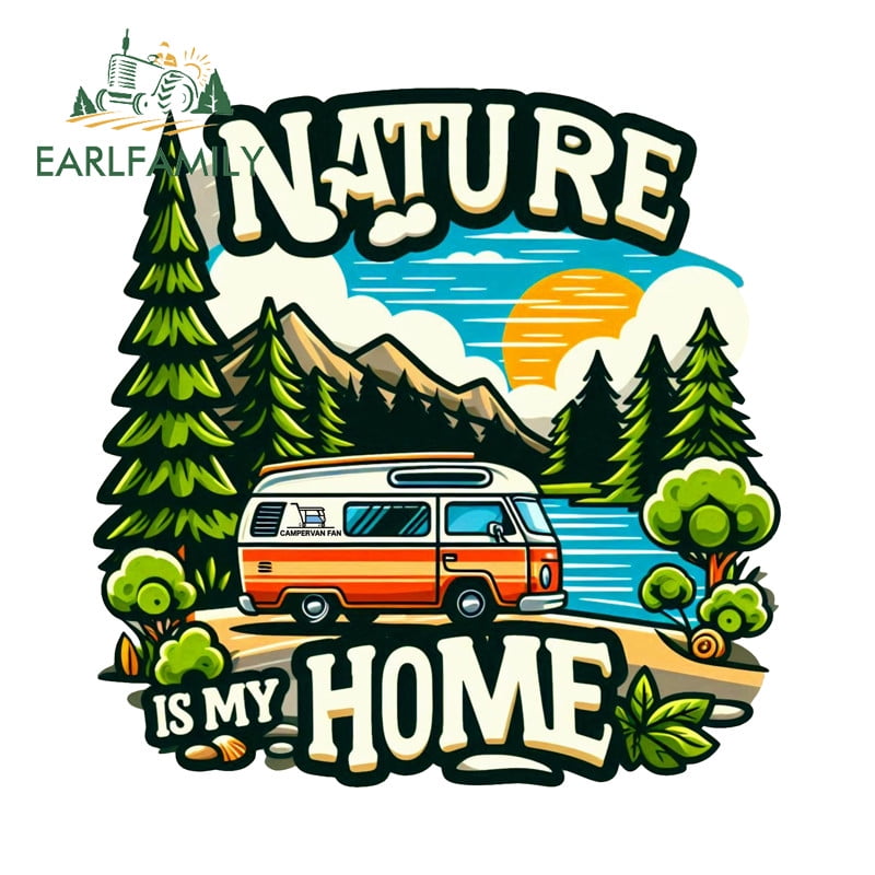 EARLFAMILY 5.1 Inch Mountain Adventure Car Stickers Occlusion Scratch ...