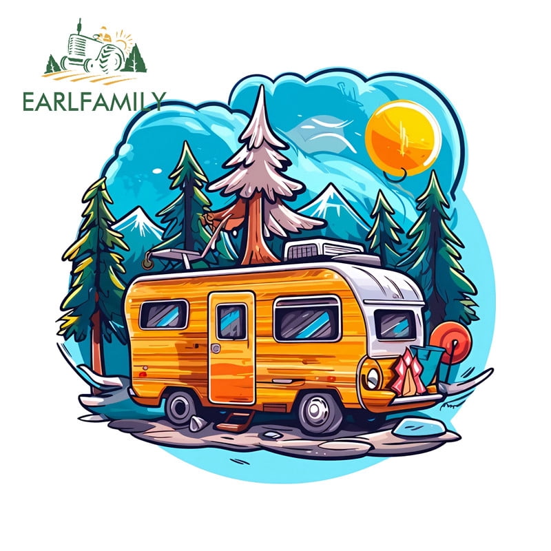 EARLFAMILY 5.1 Inch Mountain Adventure Car Stickers Occlusion Scratch ...
