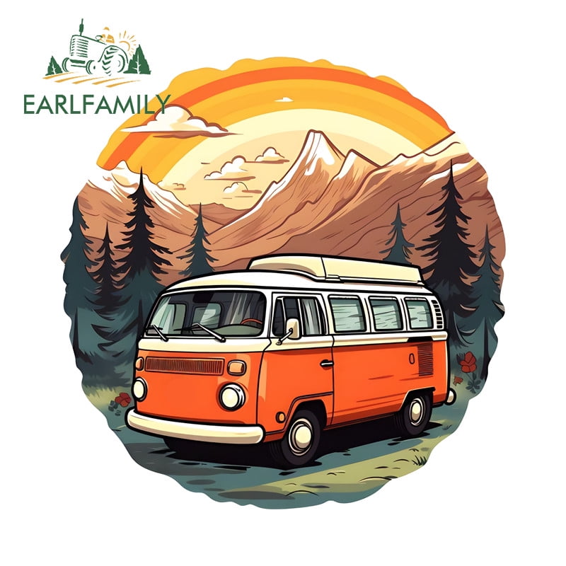 EARLFAMILY 5.1 Inch Mountain Adventure Car Stickers Occlusion Scratch ...