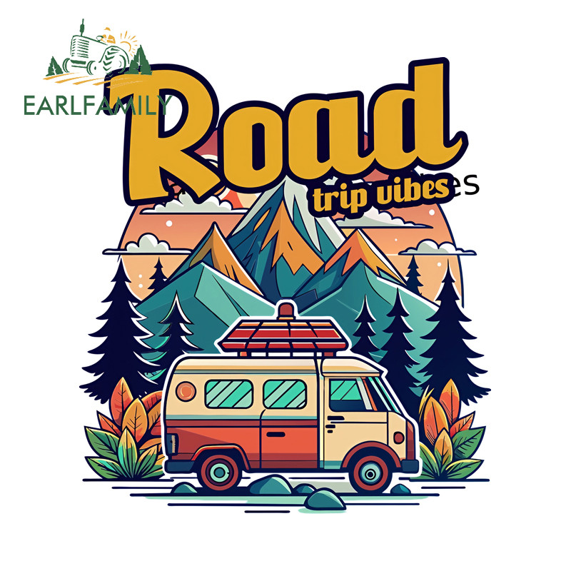 EARLFAMILY 5.1 Inch Mountain Adventure Car Stickers Occlusion Scratch ...