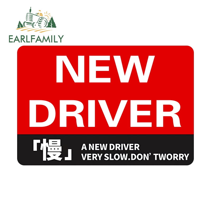 EARLFAMILY 5.1 Inch New Driver Warning Car Sticker Fashionable ...