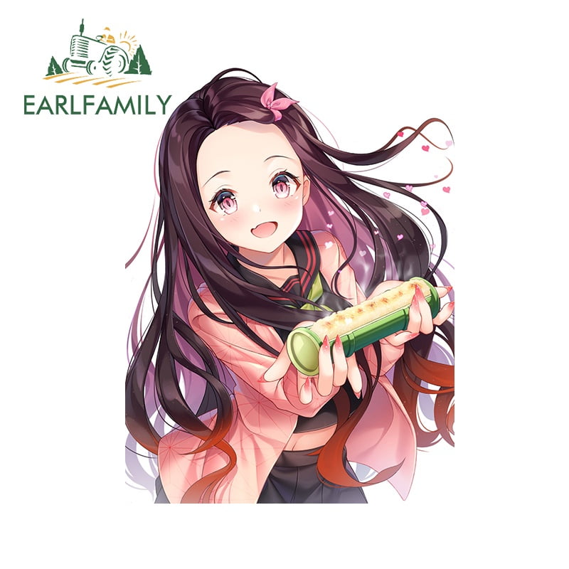 EARLFAMILY 5.1 Inch Nezuko Car Sticker Sunscreen Motorcycle Bumper ...