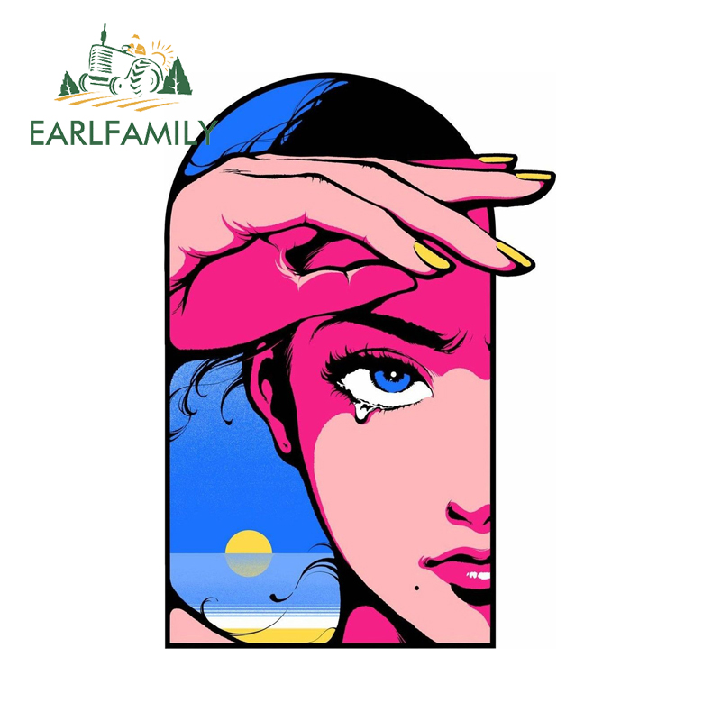 EARLFAMILY 5.1 Inch Retro Anime Girl Eyes Car Stickers Windows Car ...