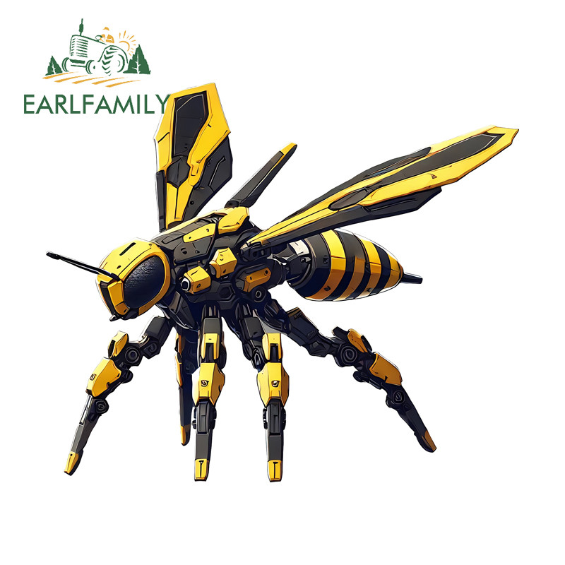 EARLFAMILY 5.1 Inch Robo Bee 3D Cartoon Car Stickers Personality ...