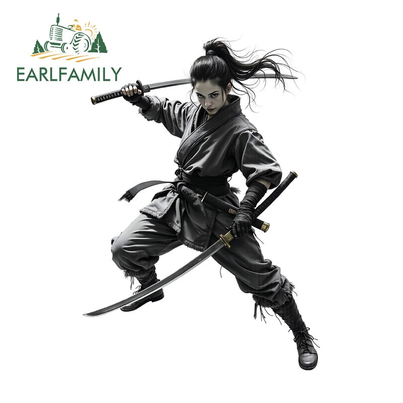 EARLFAMILY 5.1 Inch Samurai Female Japanese Car Stickers Motorcycle ...