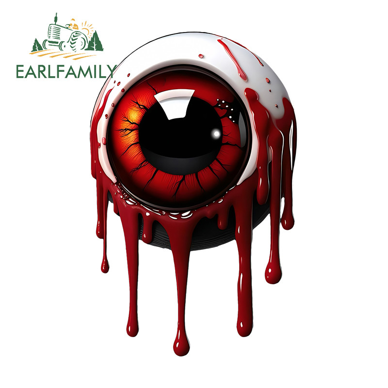EARLFAMILY 5.1 Inch Scary Eyeball Car Sticker Personality Scratch-Proof ...