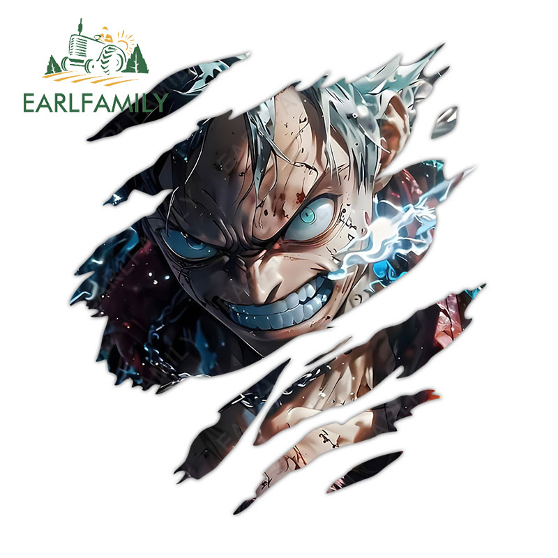 EARLFAMILY 5.1 Inch Tear Car Stickers Anime Black Style Motorcycle ...