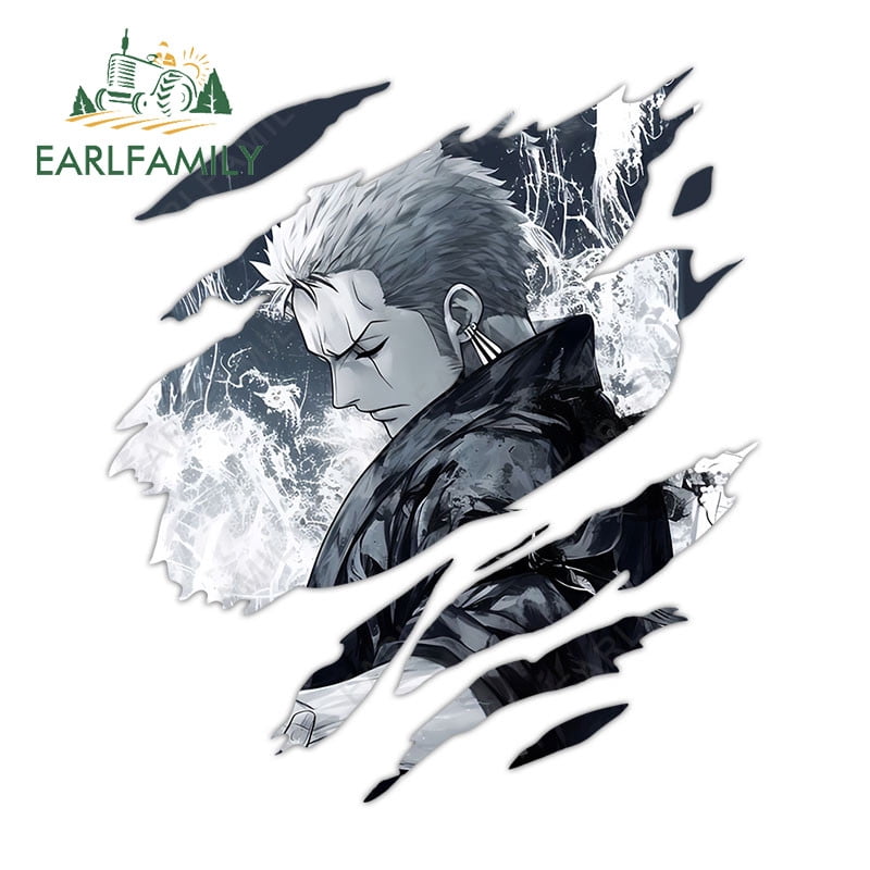 EARLFAMILY 5.1 Inch Tear Car Stickers Anime Black Style Motorcycle ...